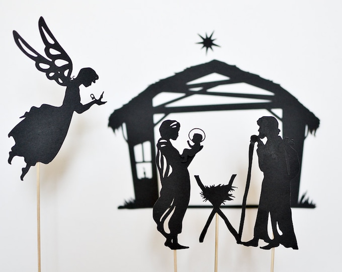 Nativity Scene: Christmas Shadow Puppet Set for Kids - Etsy