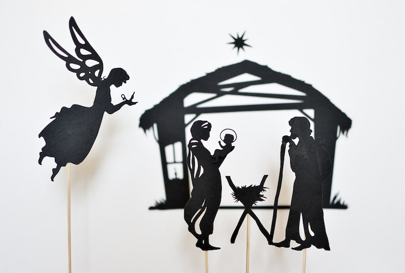 Nativity Scene: Christmas Shadow Puppet Set for Kids - Etsy