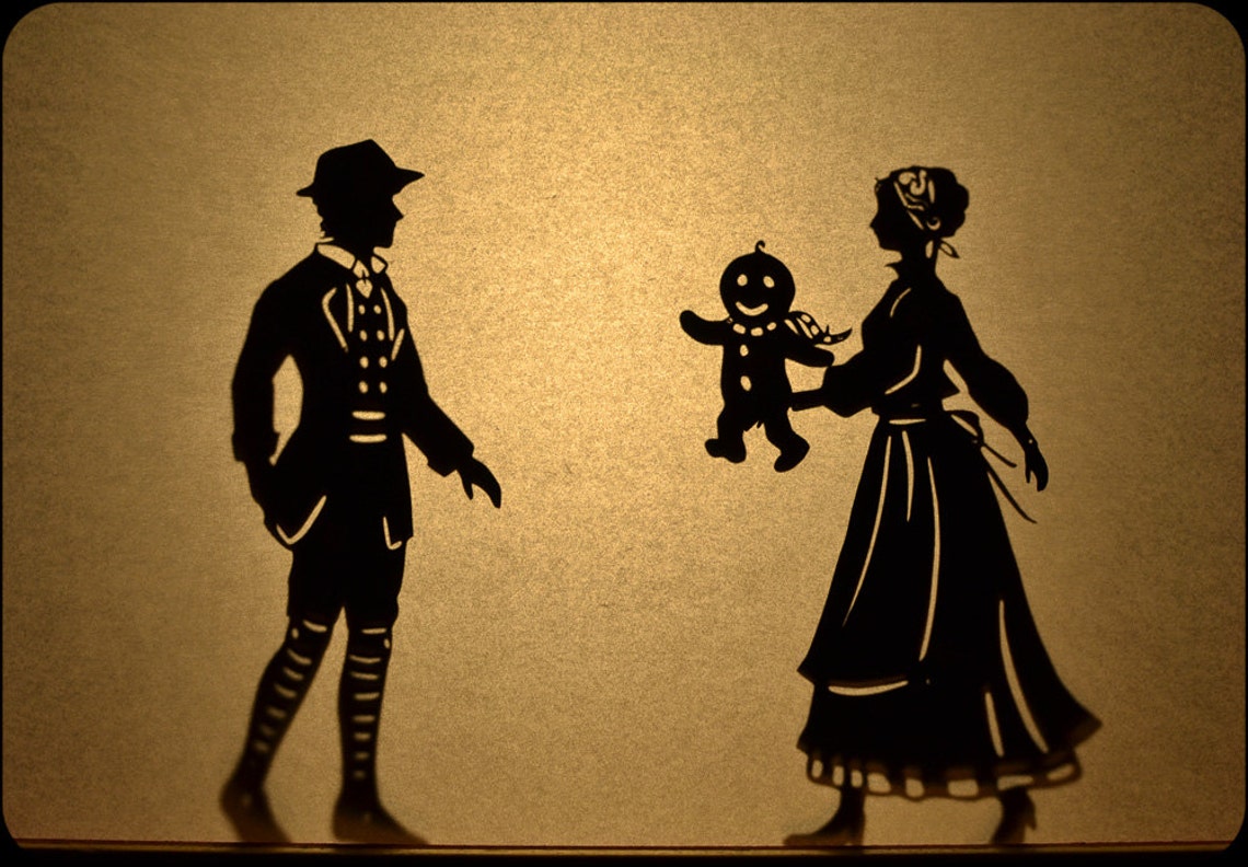 The Gingerbread Man: Shadow Puppet Set - Etsy