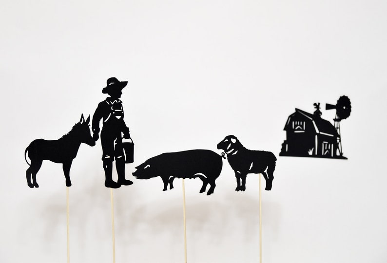 Farm Animals Shadow Puppet Set: Fourteen Puppets - Etsy