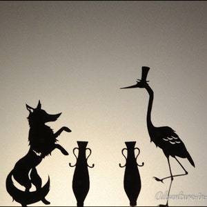 Fox and Crane Shadow Puppet Set - Etsy