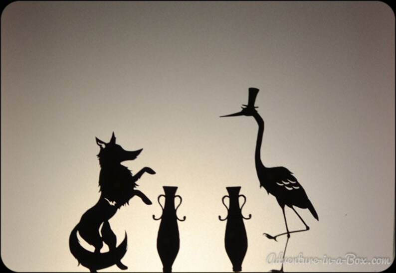 Fox and Crane Shadow Puppet Set - Etsy