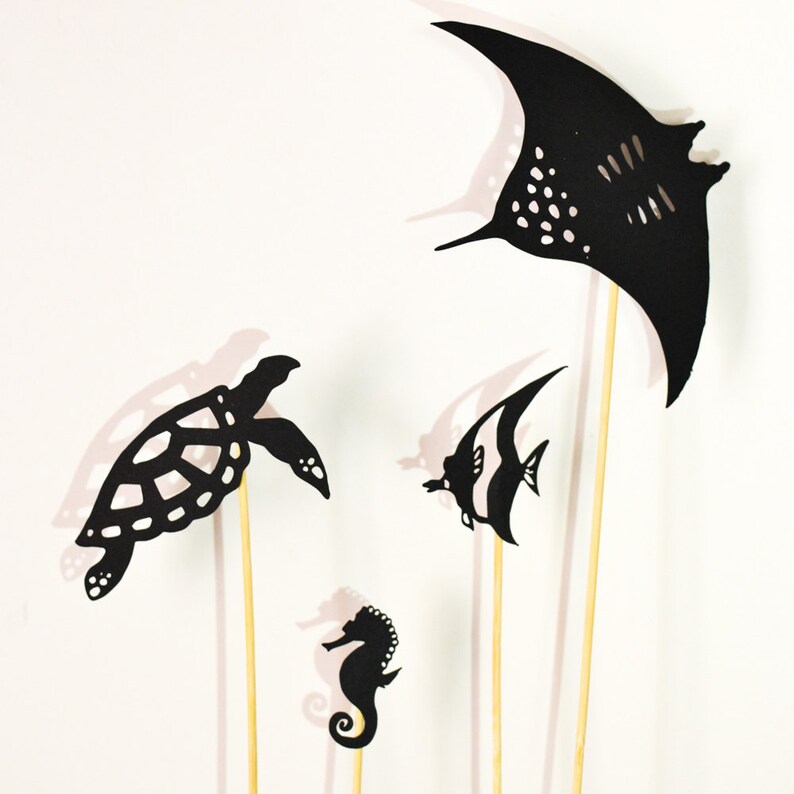 Coral Reef Ocean Life: Shadow Puppet Set - Etsy