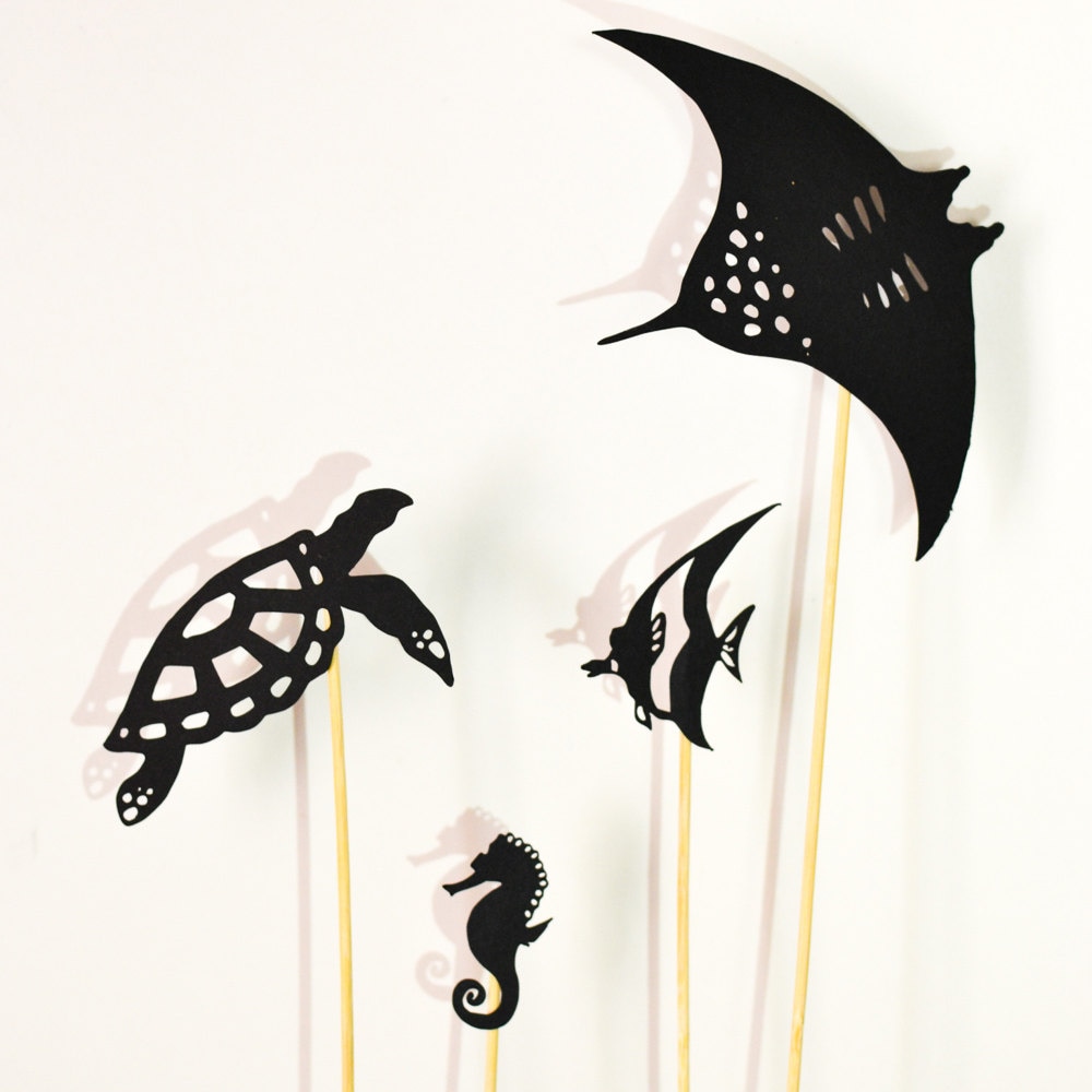 Coral Reef Ocean Life: Shadow Puppet Set - Etsy