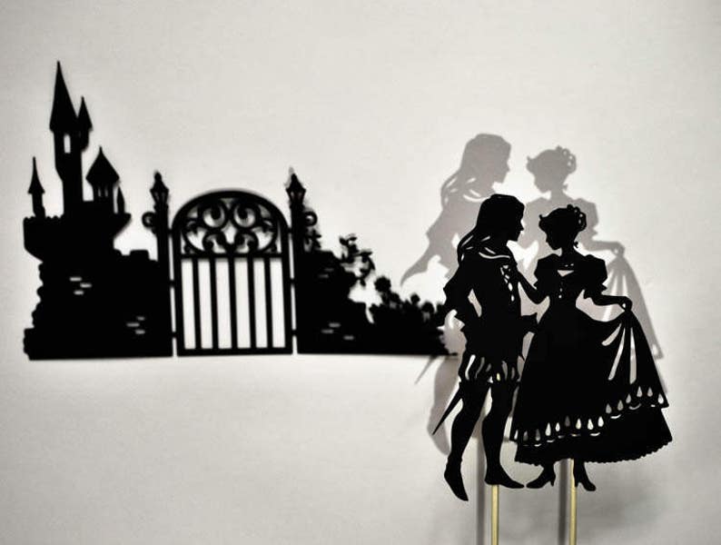 Beauty & the Beast: Silhouette Shadow Puppet Set - Etsy