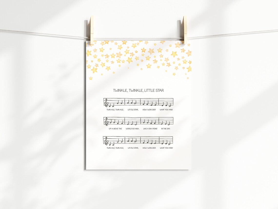 Watercolor Twinkle Twinkle Little Star Wall Art Print for - Etsy