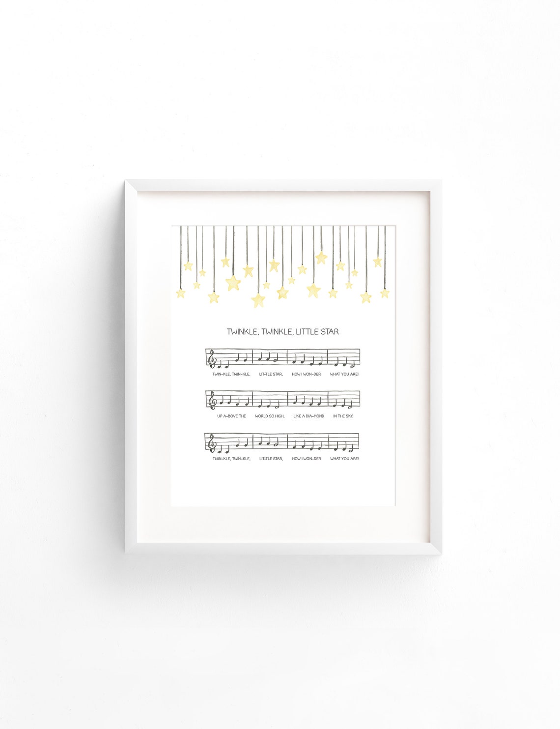 Watercolor Twinkle Twinkle Little Star Wall Art Print for | Etsy