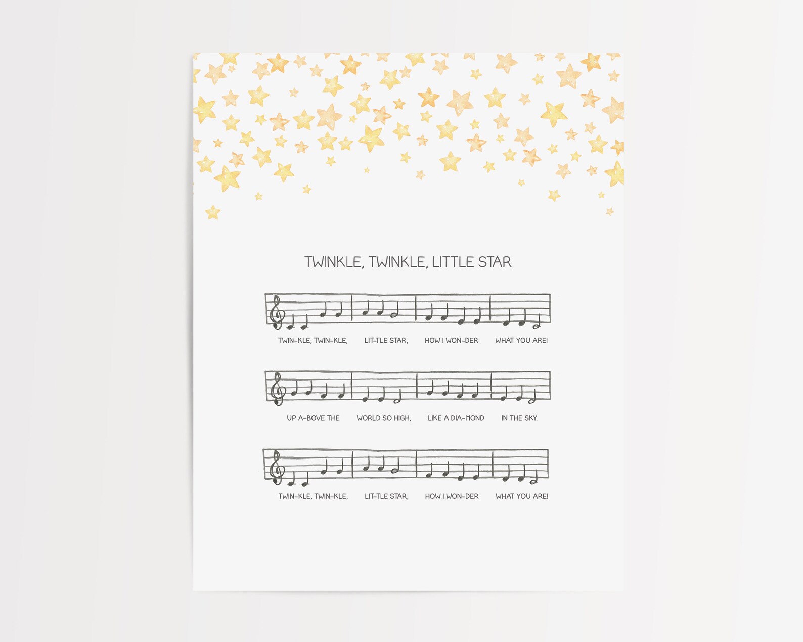 Watercolor Twinkle Twinkle Little Star Wall Art Print for - Etsy