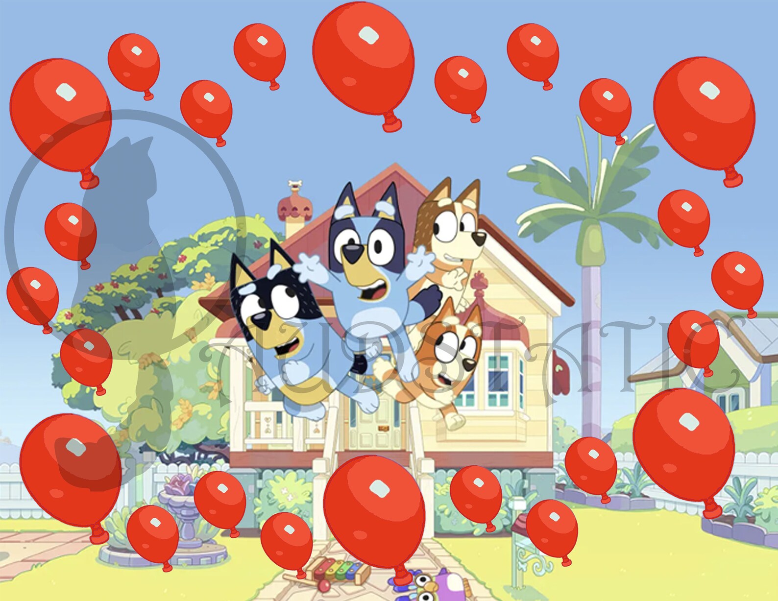 Bluey Themed Reward Chart Solid Red Balloons - Etsy