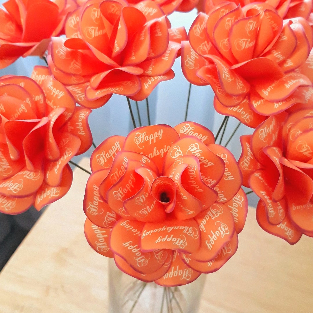 Orange Fall Thanksgiving, Wedding, Birthday, Paper Anniversary Gift ...
