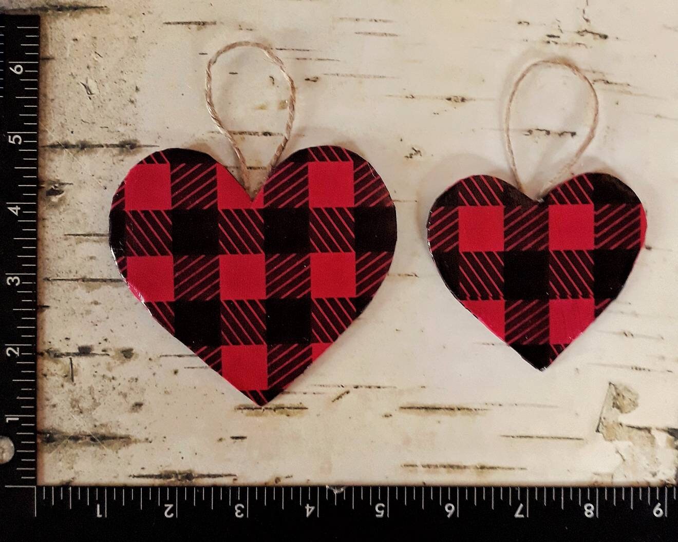 Red and Black Buffalo Check Plaid Heart Valentine's Day | Etsy