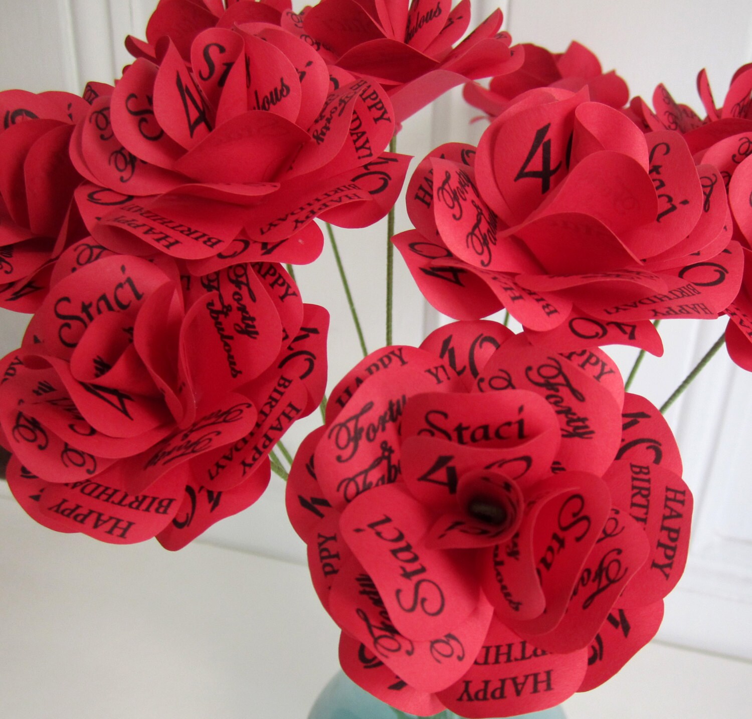 Red Roses for Wedding Birthday or Anniversary Gift Paper | Etsy