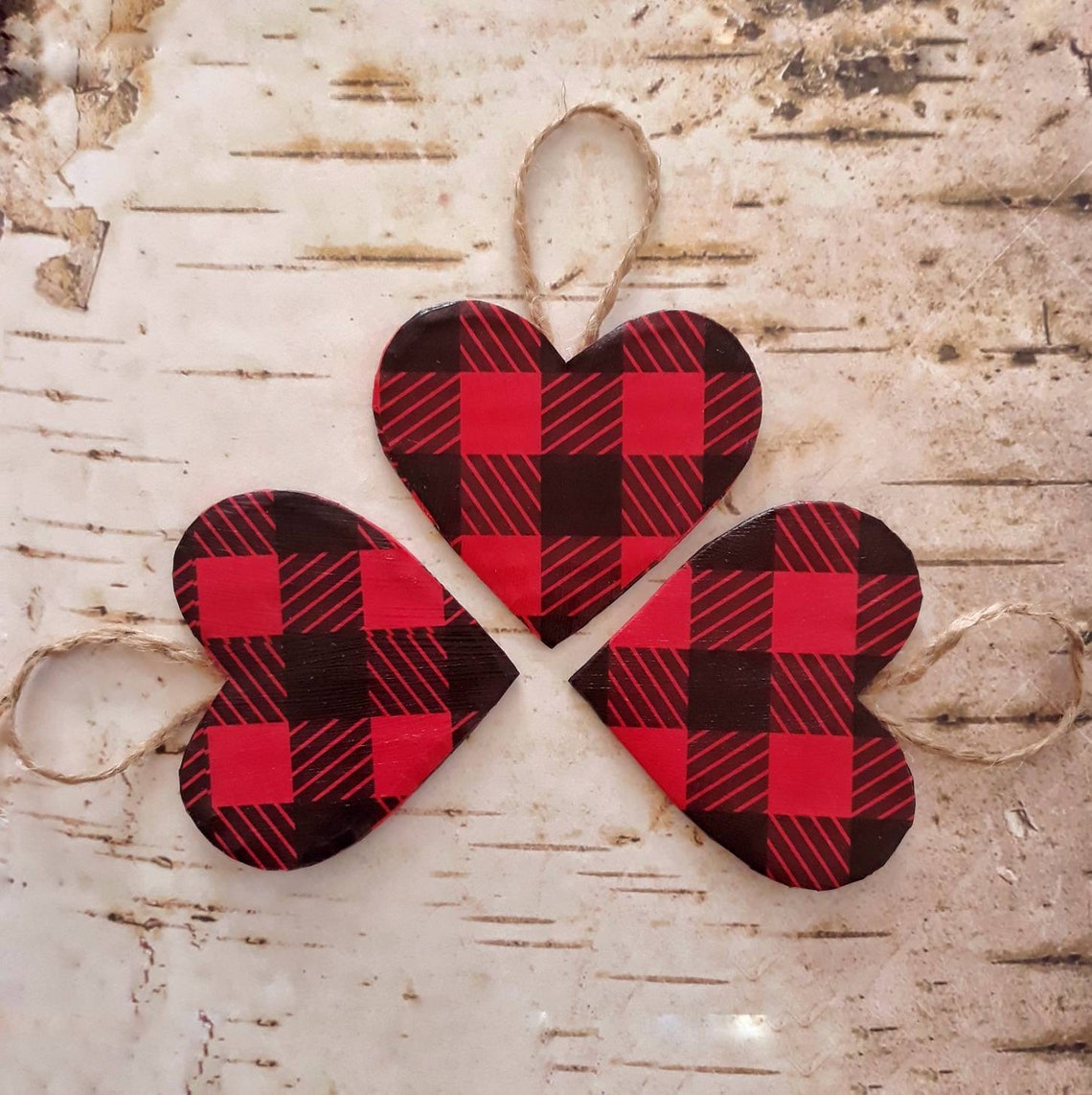 Red and Black Buffalo Check Plaid Heart Valentine's Day - Etsy