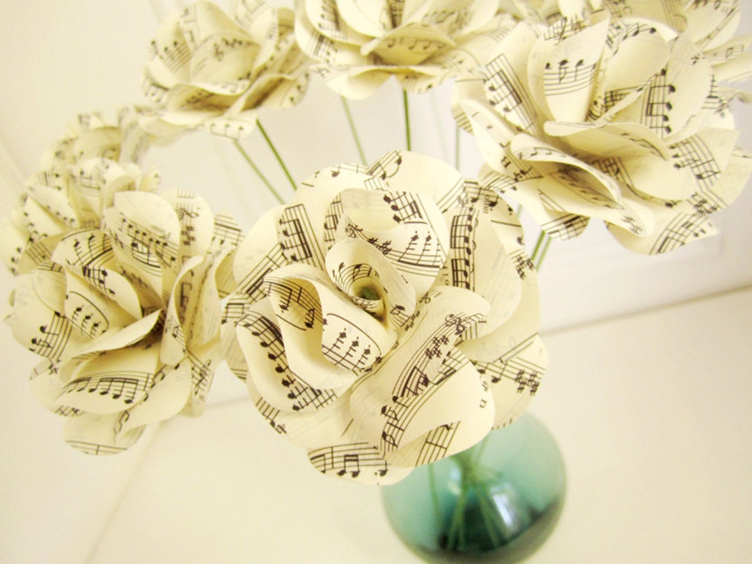 Wedding or Anniversary Sheet Music Paper Roses Vivaldi's Spring 2.5 ...