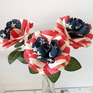 Stars and Stripes Americana Paper Roses US Flag Inspired for Patriotic ...