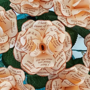 Wedding Vow Paper Roses for A Paper Anniversary First Anniversary Gift ...