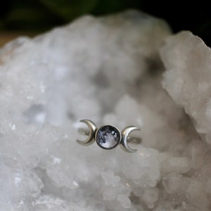 Triple Moon Ring, Silver Moon Phase Jewelry, Celestial Gift - Etsy