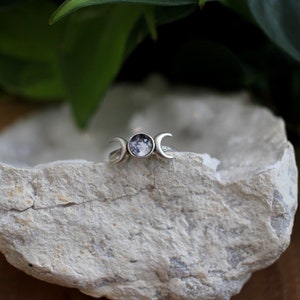 Triple Moon Ring, Silver Moon Phase Jewelry, Celestial Gift - Etsy