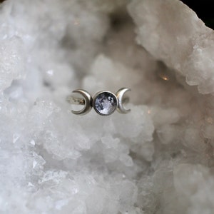 Triple Moon Ring, Silver Moon Phase Jewelry, Celestial Gift - Etsy