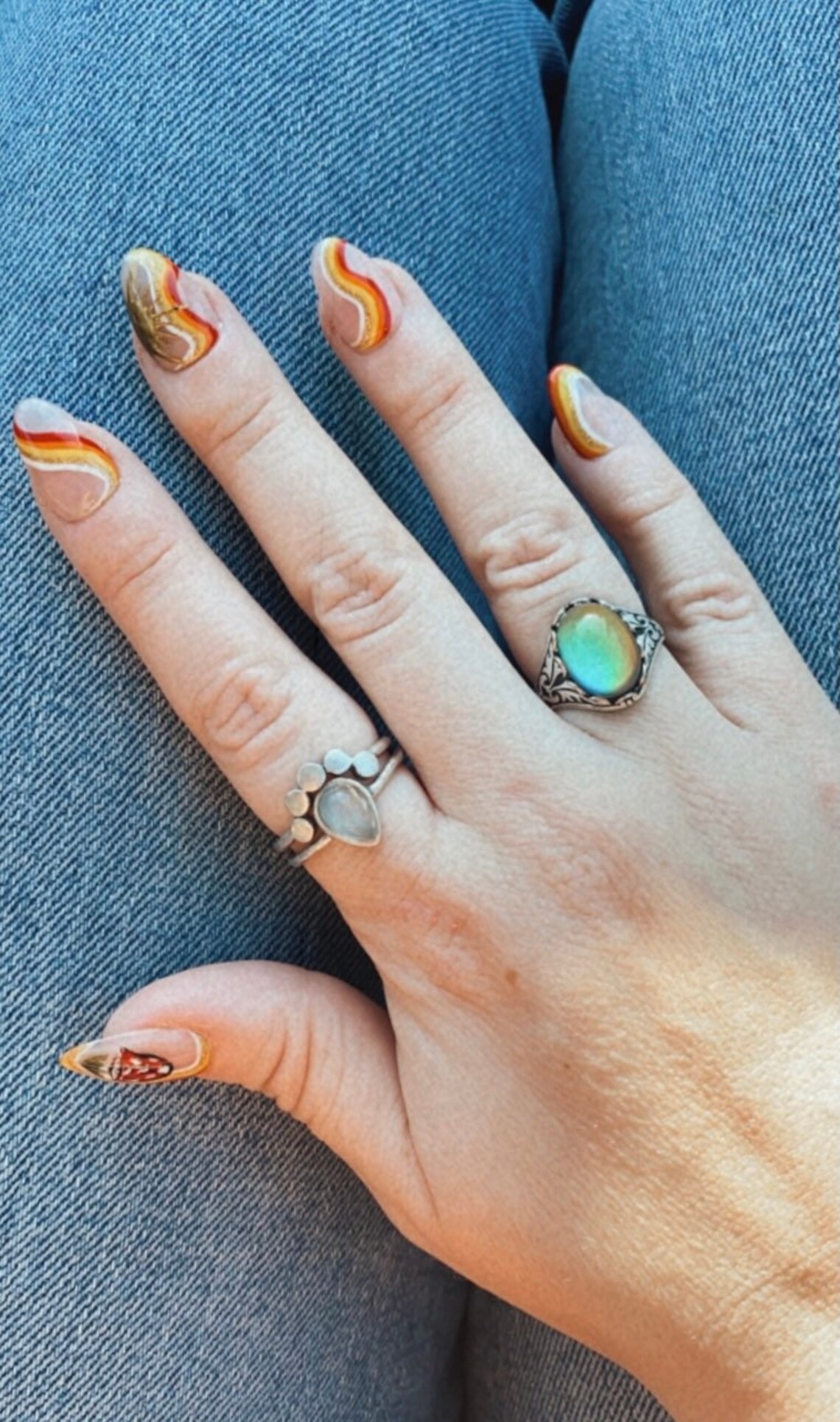 Mood Ring Silver Color Changing Ring Gypsy Jewelry Boho - Etsy