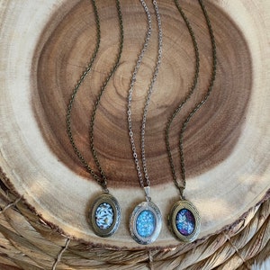 Botanical Locket Necklace, Boho Cottagecore Floral Jewelry, Photo ...