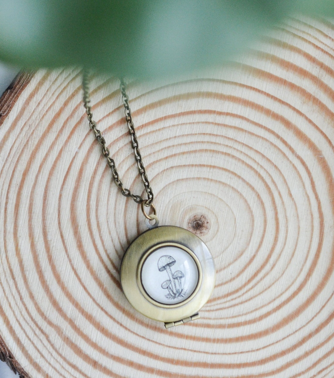 Mushroom Locket Necklace, Cottagecore Jewelry, Nature Lover Gift ...