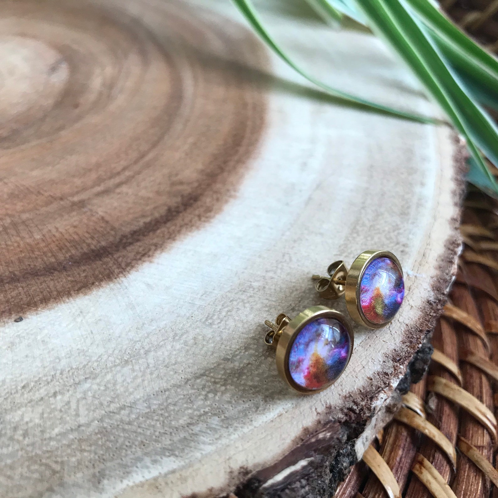 Outer Space Stud Earrings Cosmic Jewelry Celestial Gift for | Etsy