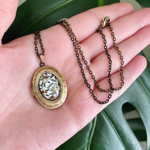 Botanical Locket Necklace, Boho Cottagecore Floral Jewelry, Photo ...