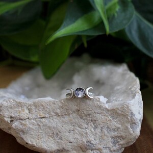 Triple Moon Ring, Silver Moon Phase Jewelry, Celestial Gift - Etsy