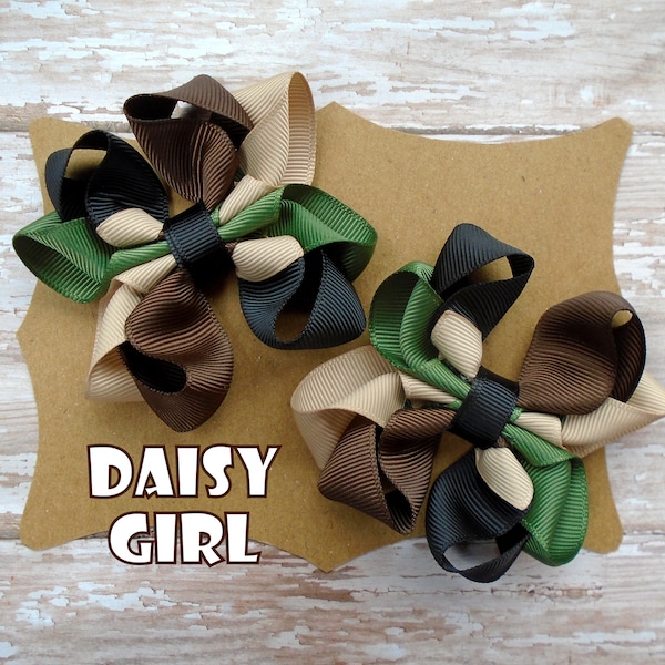 Camouflage Hair Bow - Etsy