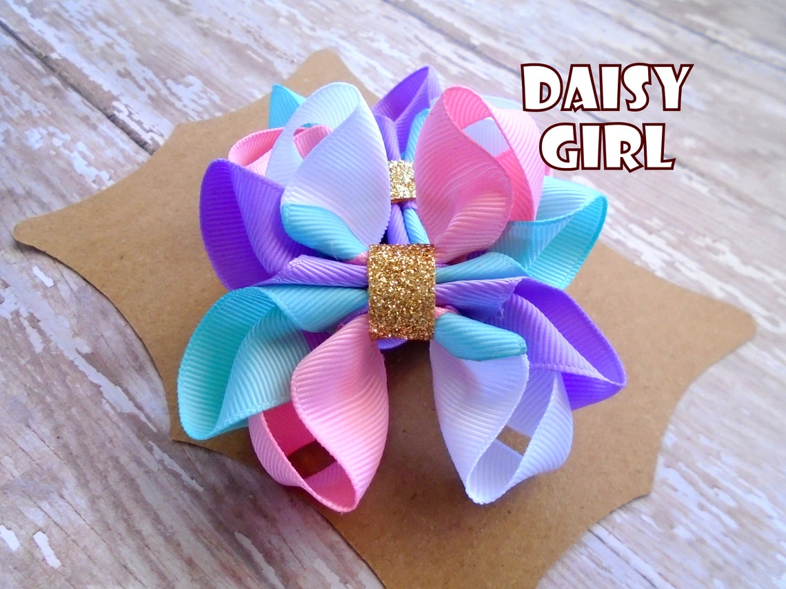 Unicorn Tutu Pastel Octopus Ribbon Hair Bow Pigtail Set or Single Bow ...