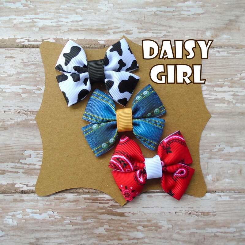 Cow Print Hair Bow - Etsy