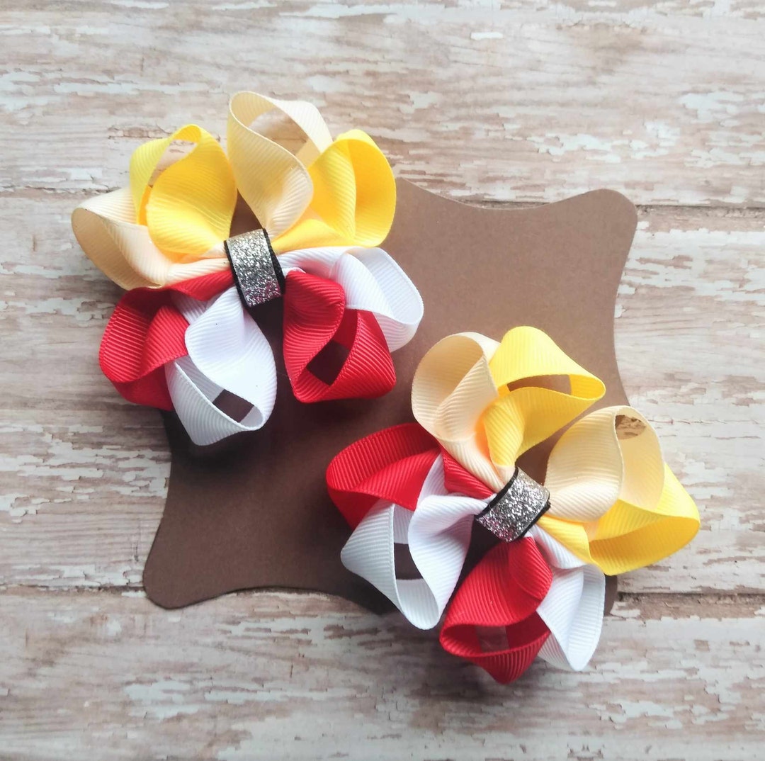 Movie Night Octopus Ribbon Hair Bow Pigtail Set or Single Bow, Summer ...