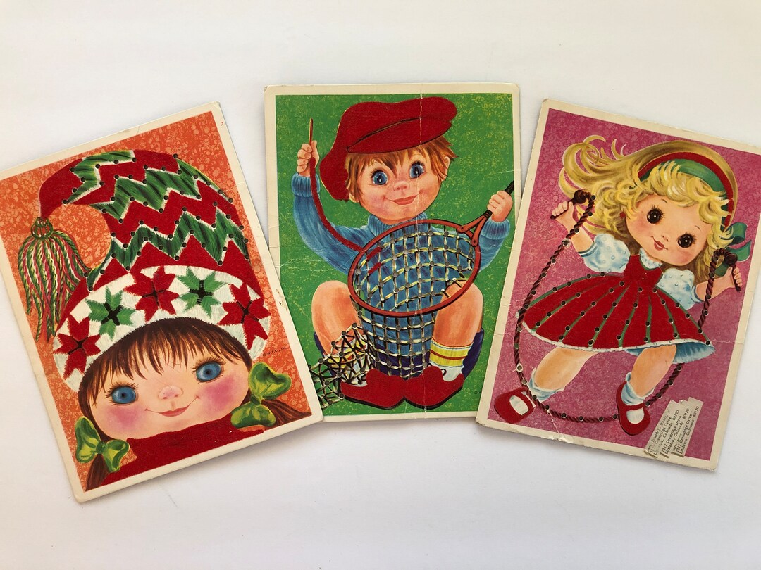 Vintage Sewing Cards Lacing Cards From the 1960s - Etsy