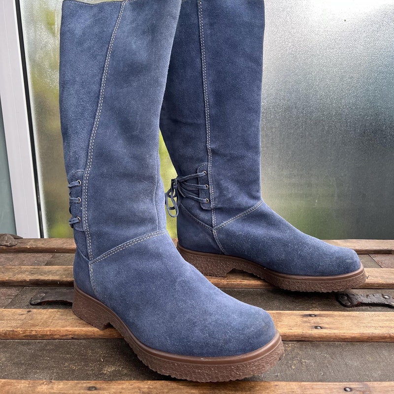 Blue Suede Boots - Etsy