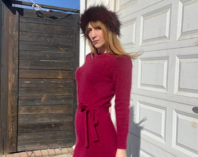 RASPBERRY ANGORA Vintage 1980s Angora Knit Sweater Dress, by the Asi ...