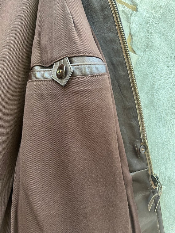 HORSE HIDE LEATHER Vintage 1930s Zip-Up Brown Leather… - Gem