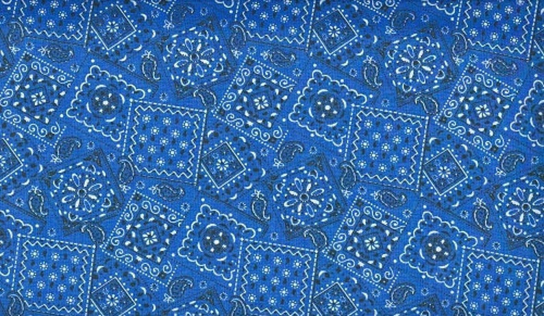 Beautiful ROYAL Blue Bandana Fabric Sold by the Half Yard - Etsy Canada