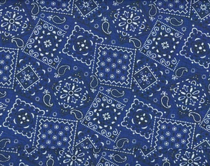 Navy Blue Bandana Fabric 100 Percent Cotton Sold by the Half - Etsy