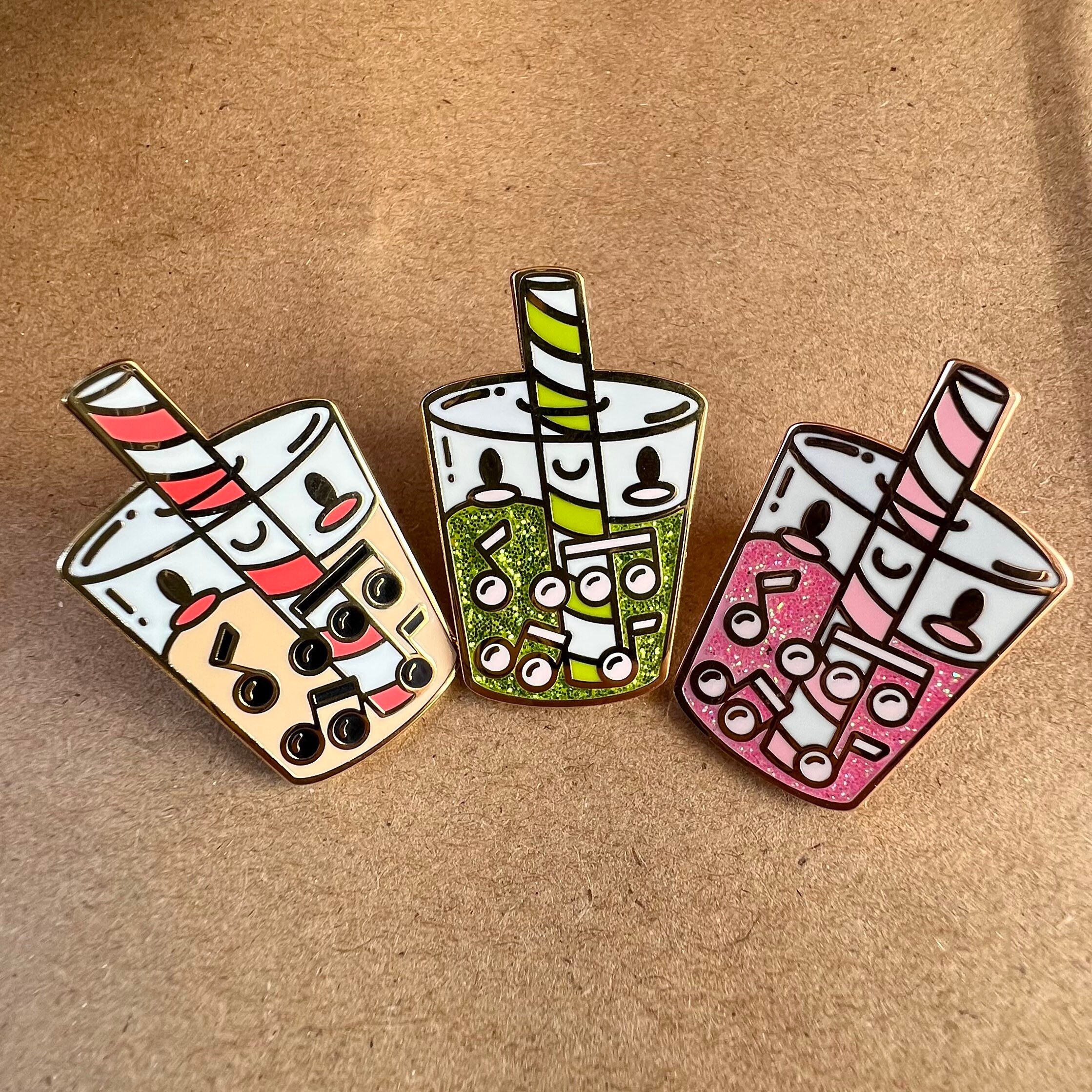 Boba Enamel Pin Musical Milk Tea Hard Enamel Pins by Band - Etsy