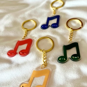 Music Note Acrylic Glitter Gold Keychain by Band Camp Buddies - Etsy