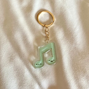 Music Note Acrylic Glitter Gold Keychain by Band Camp Buddies - Etsy