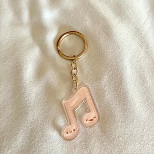Music Note Acrylic Glitter Gold Keychain by Band Camp Buddies - Etsy