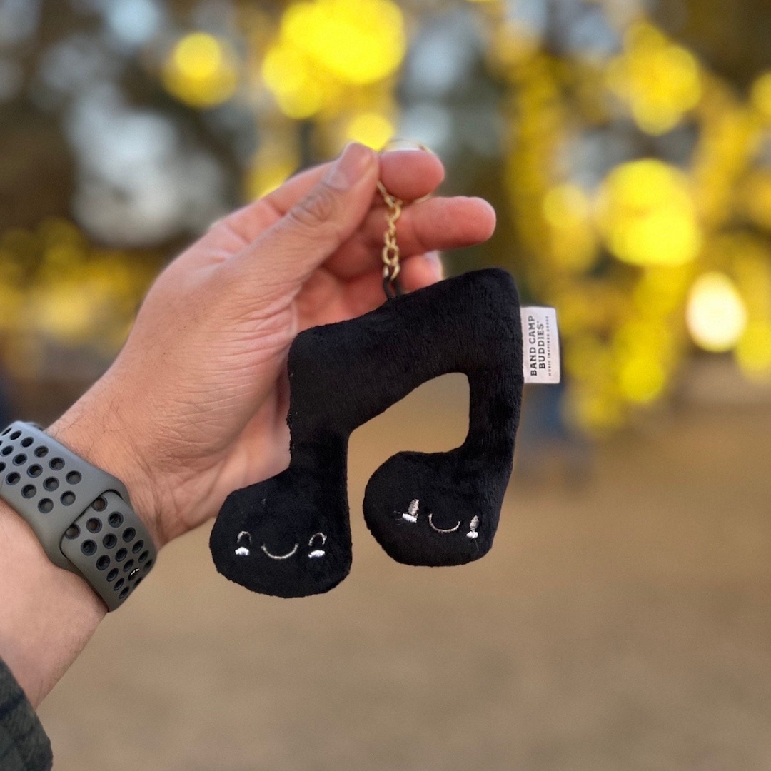 Music Note, Soft Plushie With Gold Keychain by Band Camp Buddies - Etsy