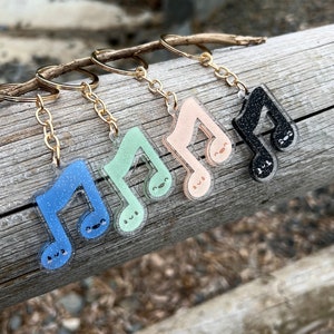 Music Note Acrylic Glitter Gold Keychain by Band Camp Buddies - Etsy