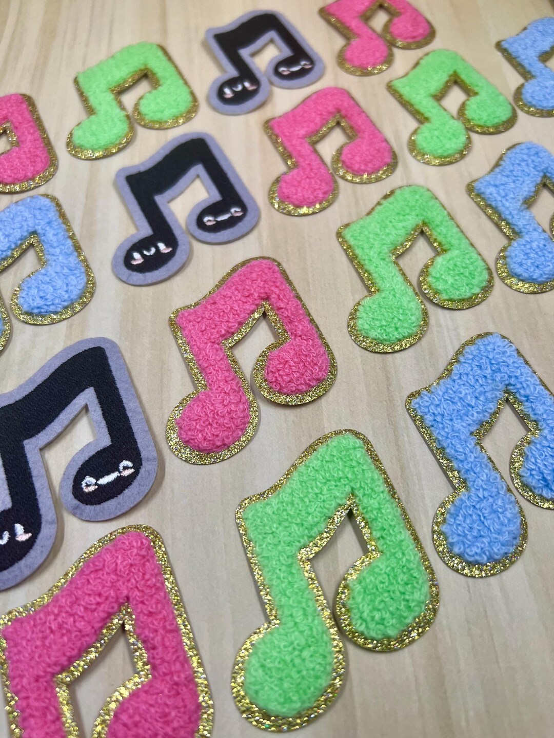 Chenille Music Note Iron-on Patch: Glitter Edge, Band Camp Buddies™ - Etsy