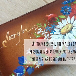 Long Leather Wallet Painted Cute Card Wallet Women - Etsy