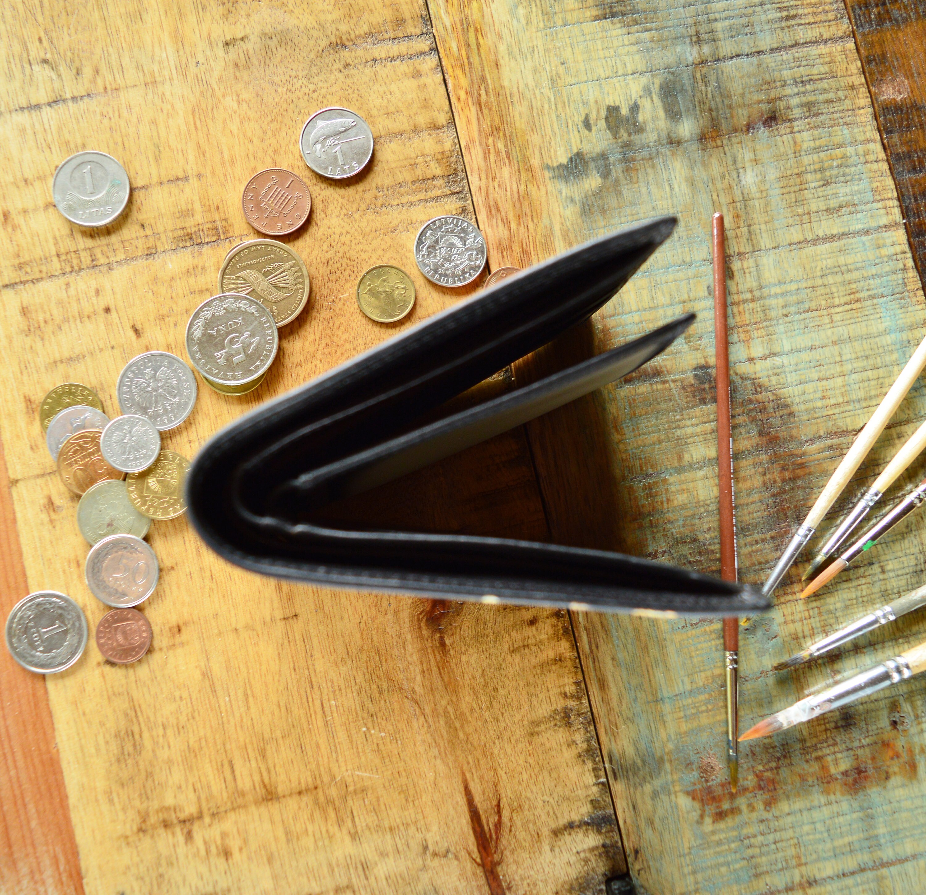 Steampunk Wallet Personalized Wallet Men Hand Painted Leather | Etsy