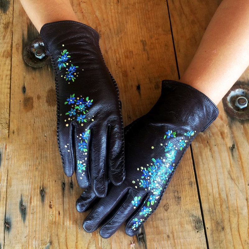 Embroidered Gloves - Etsy