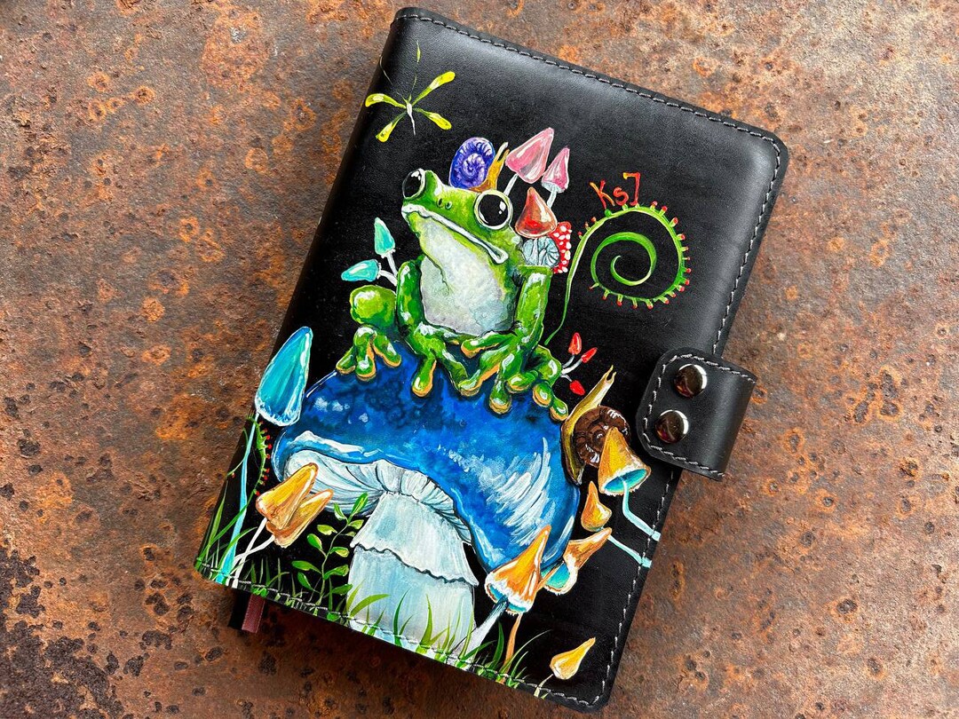 Refillable Mushroom Journal Leather Planner Frog Notebook Cover ...